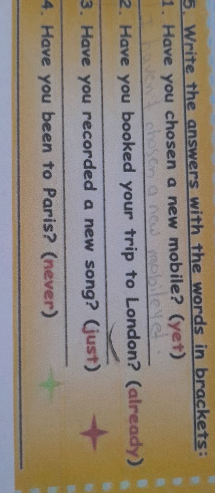 5. Write the answers with the words in | StudyX