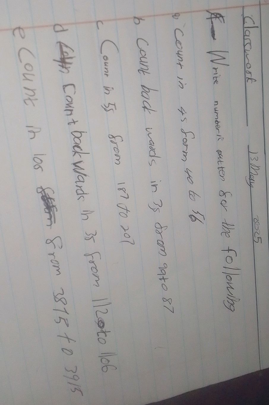 Write number pattern for the following: a. | StudyX