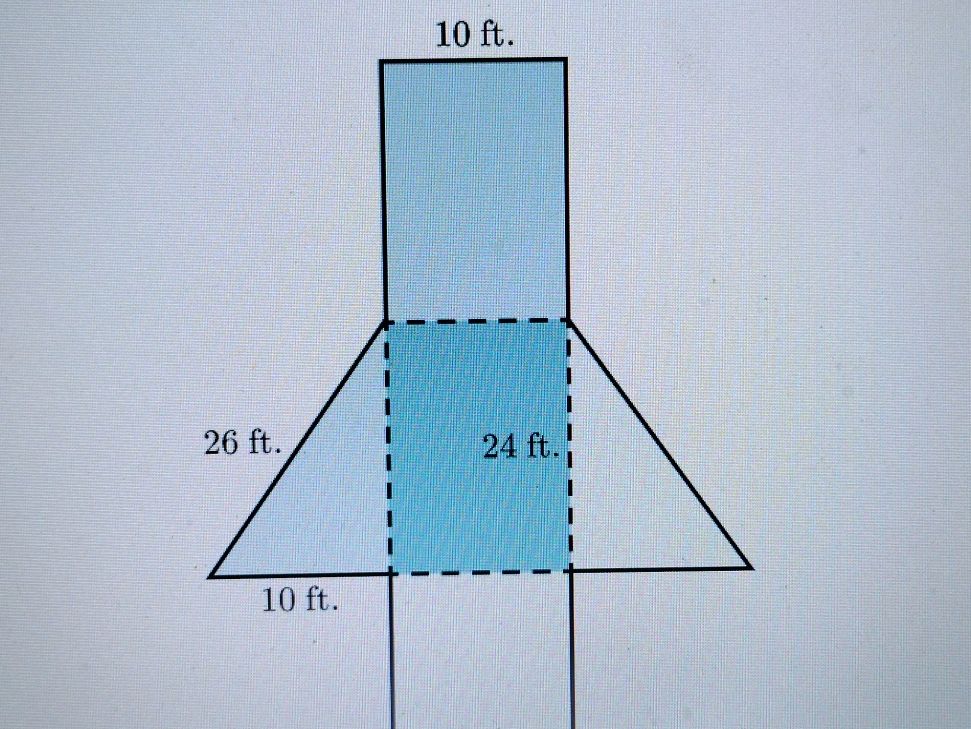 The image shows a 3D shape's net with | StudyX