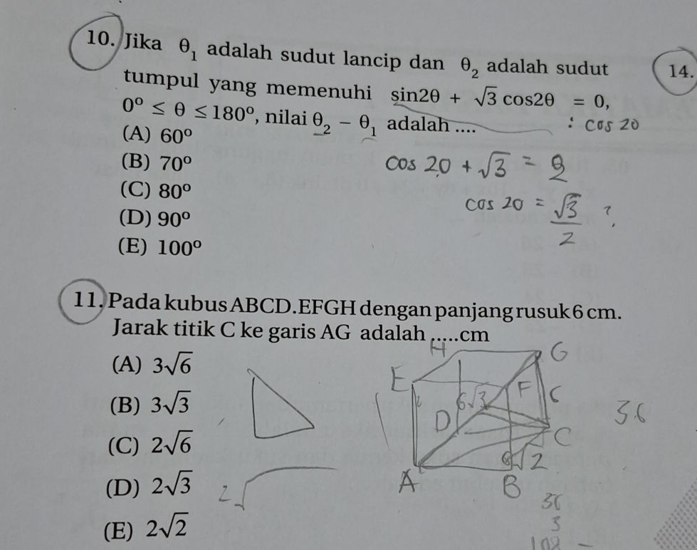 10. Jika $ _1$ adalah sudut lancip dan $ _2$ | StudyX