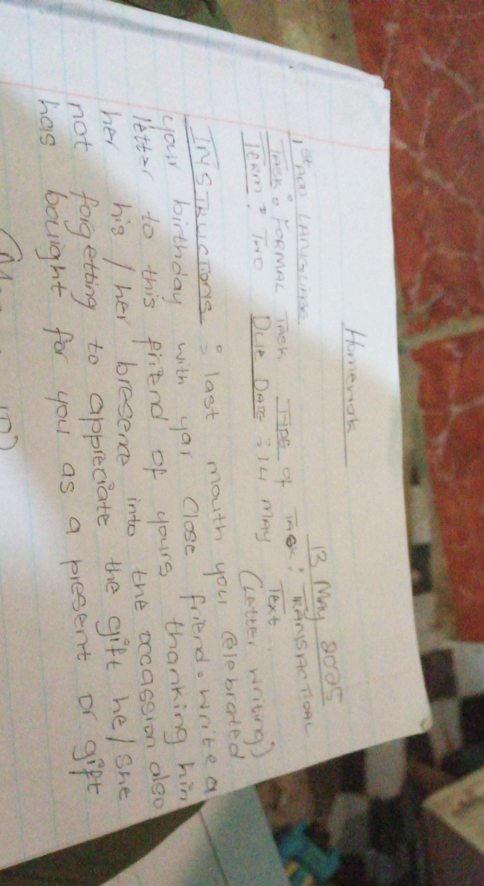 INSTRUCTIONS: last month you celebrated your | StudyX