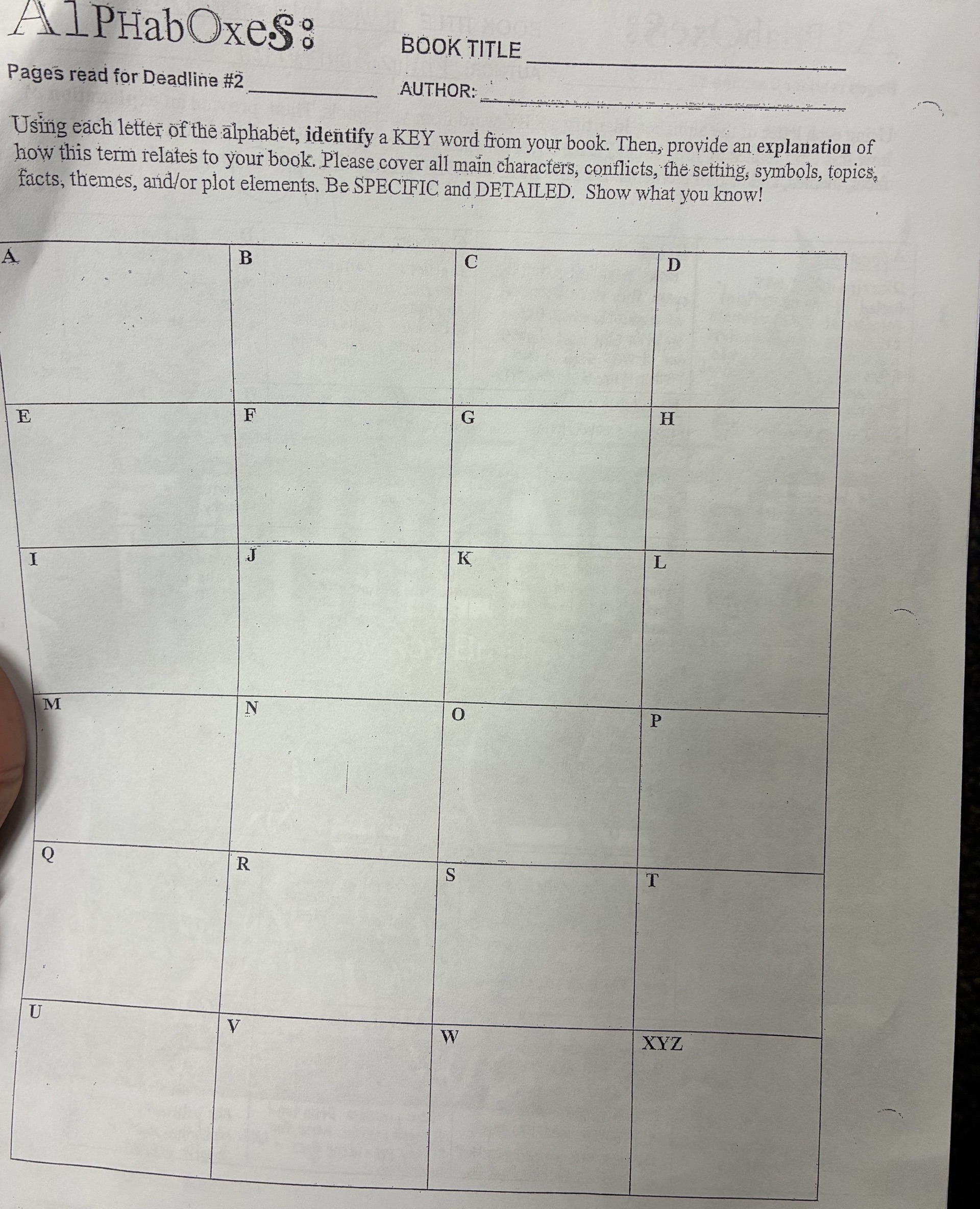 Using each letter of the alphabet, identify | StudyX