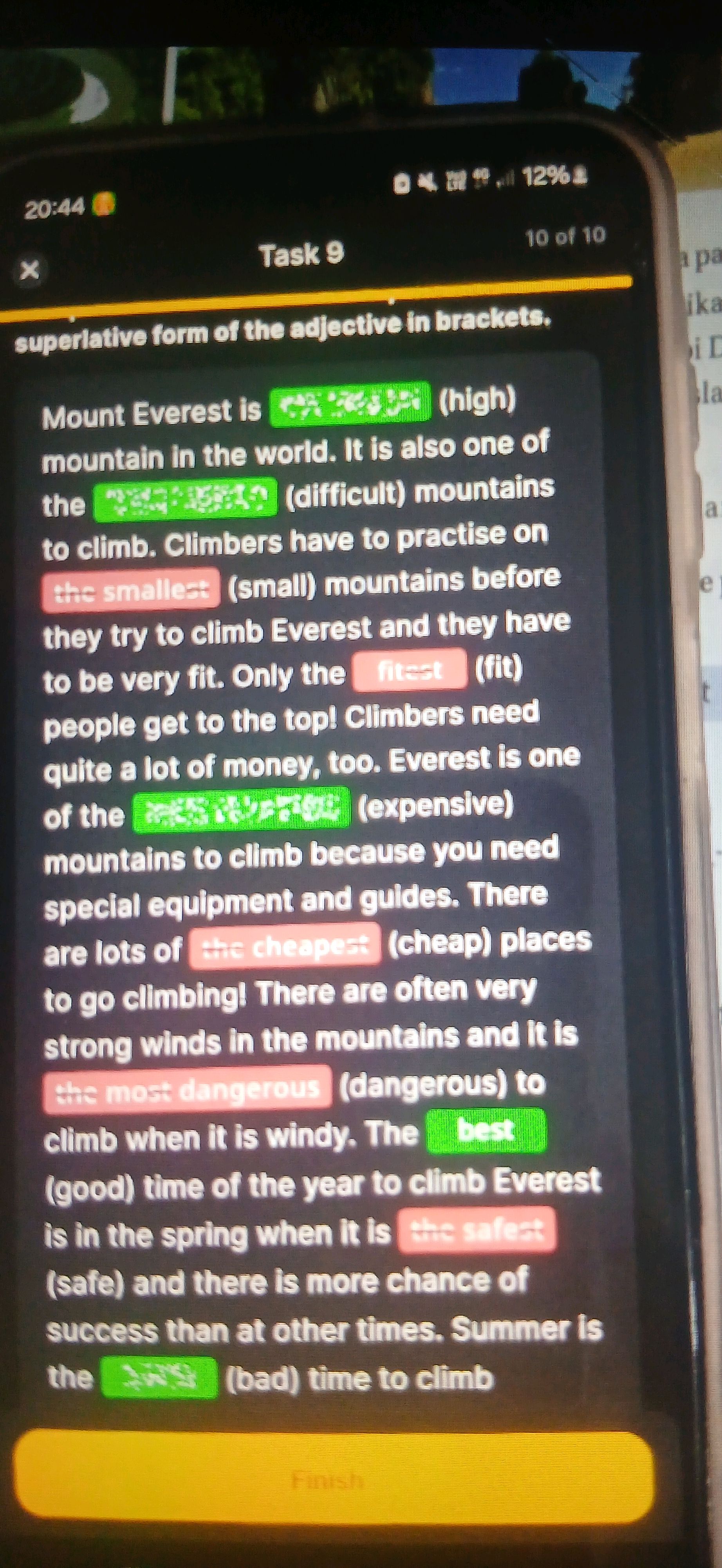 superlative form of the adjective in | StudyX