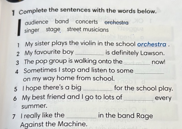 1 Complete the sentences with the words | StudyX