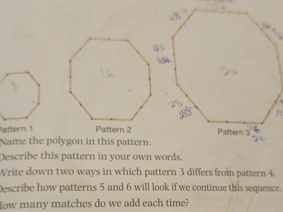 Name the polygon in this pattern. Describe | StudyX