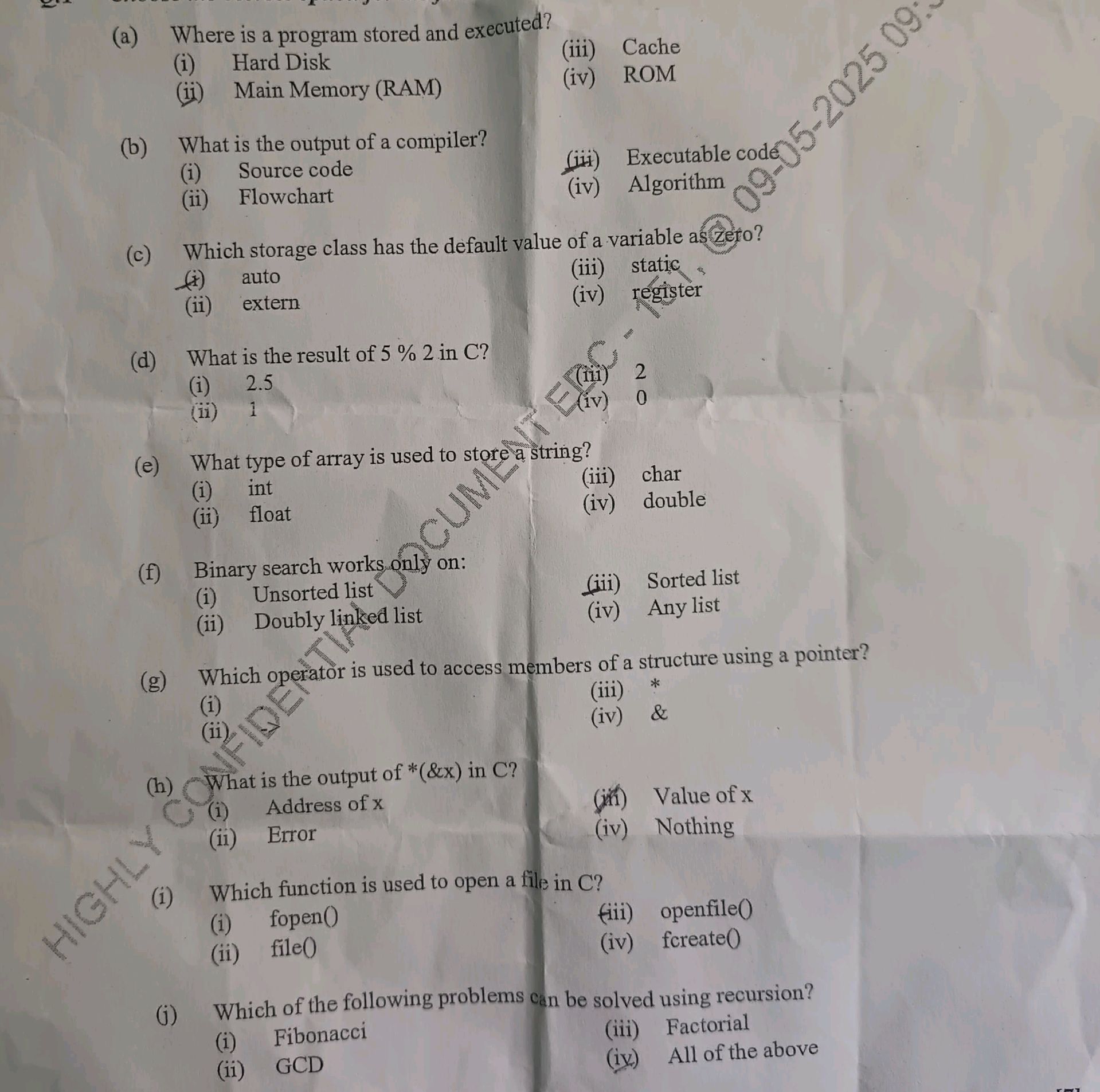 (a) Where is a program stored and executed? | StudyX