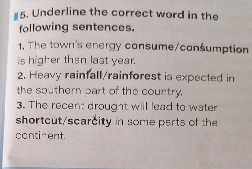 15. Underline the correct word in the | StudyX