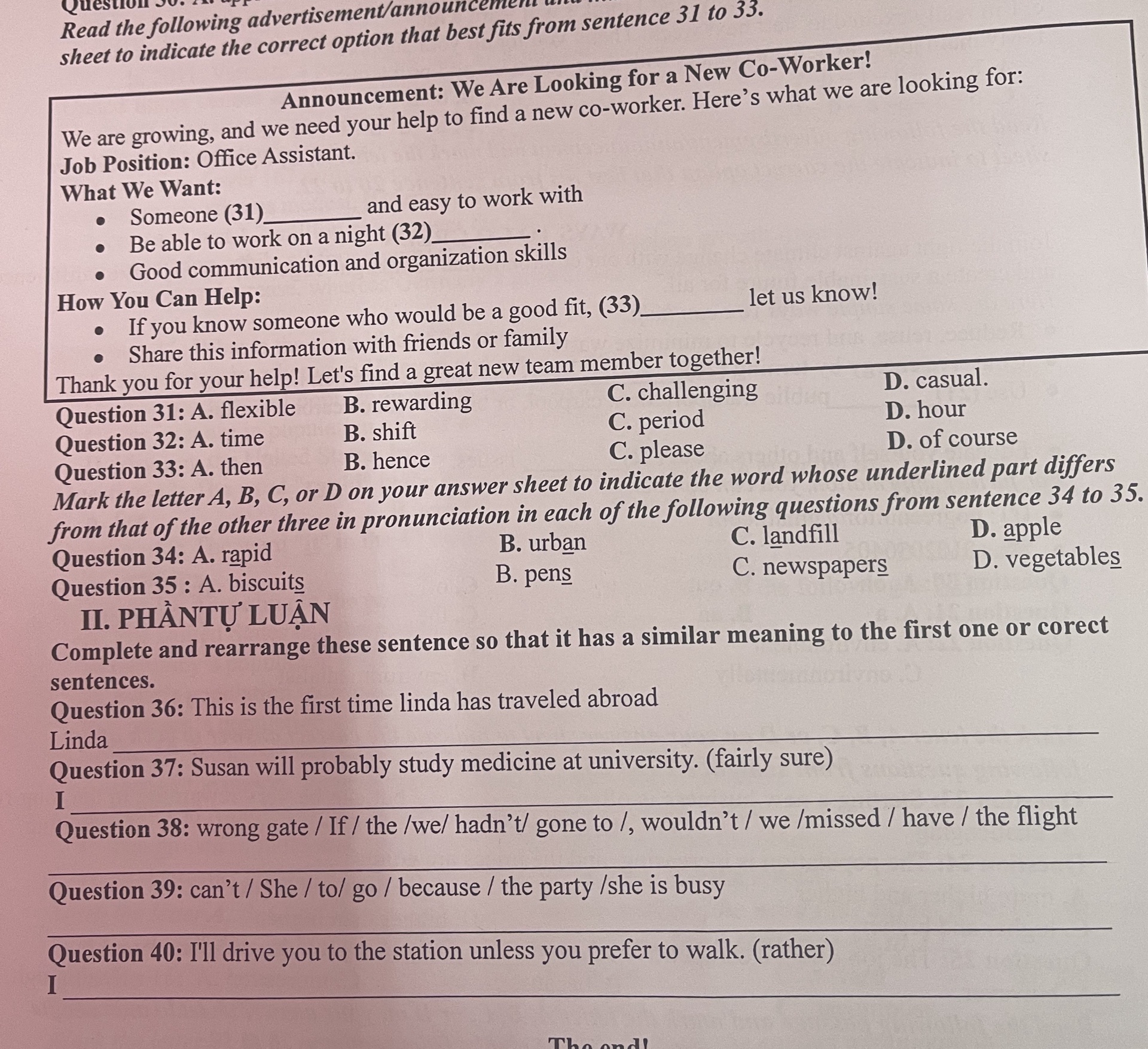 Read the following | StudyX