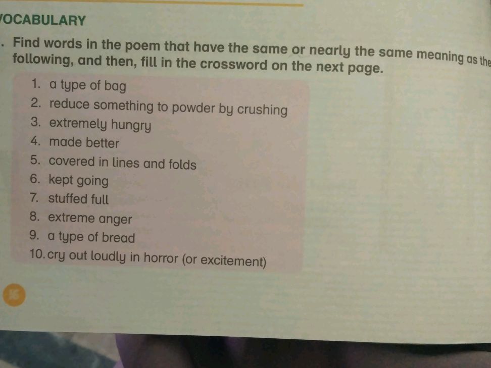Find words in the poem that have the same or | StudyX