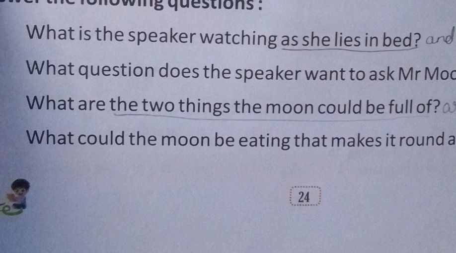 What is the speaker watching as she lies in | StudyX