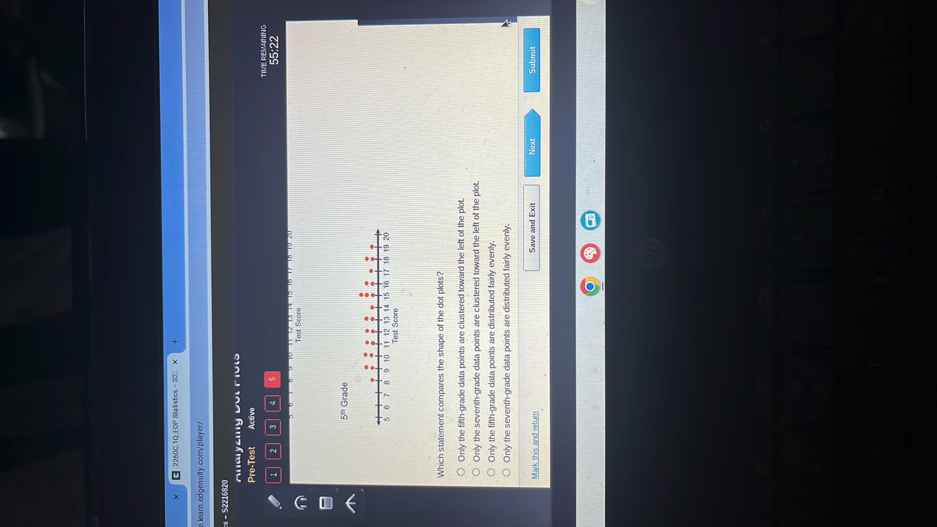 The dot plots below show the test scores of | StudyX