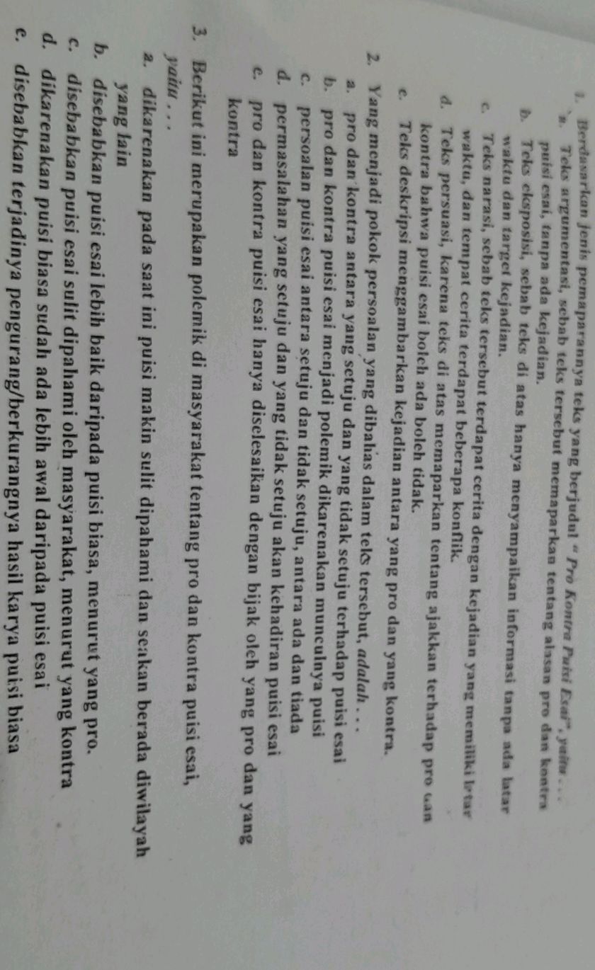 1. Berdasarkan jenis pemaparannya teks yang | StudyX