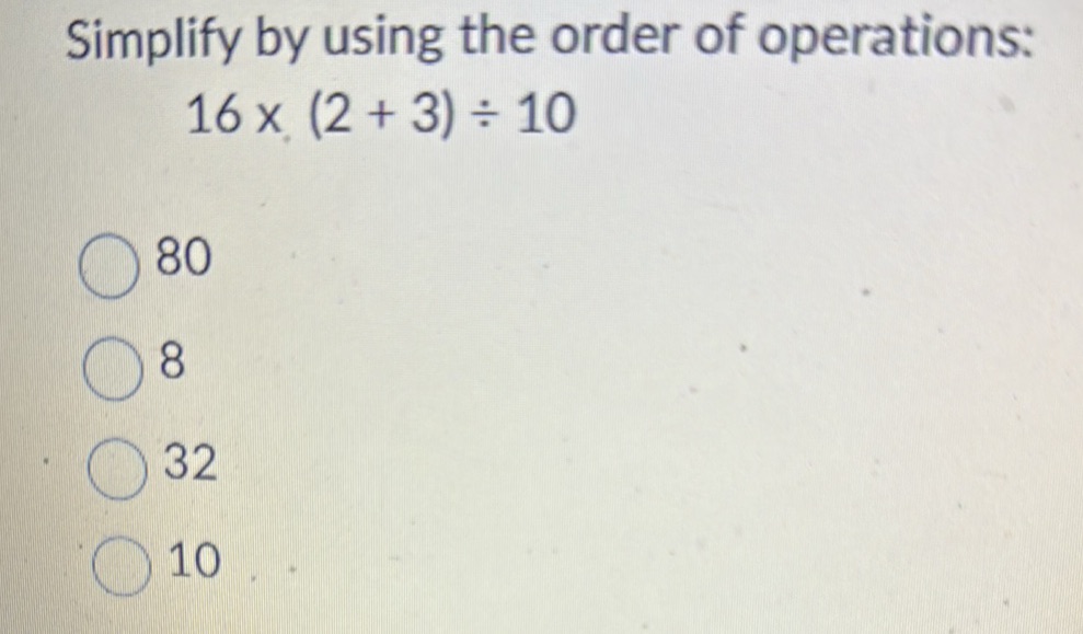 Simplify by using the order of operations: | StudyX
