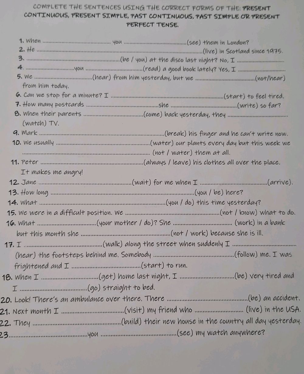 COMPLETE THE SENTENCES USING THE CORRECT | StudyX