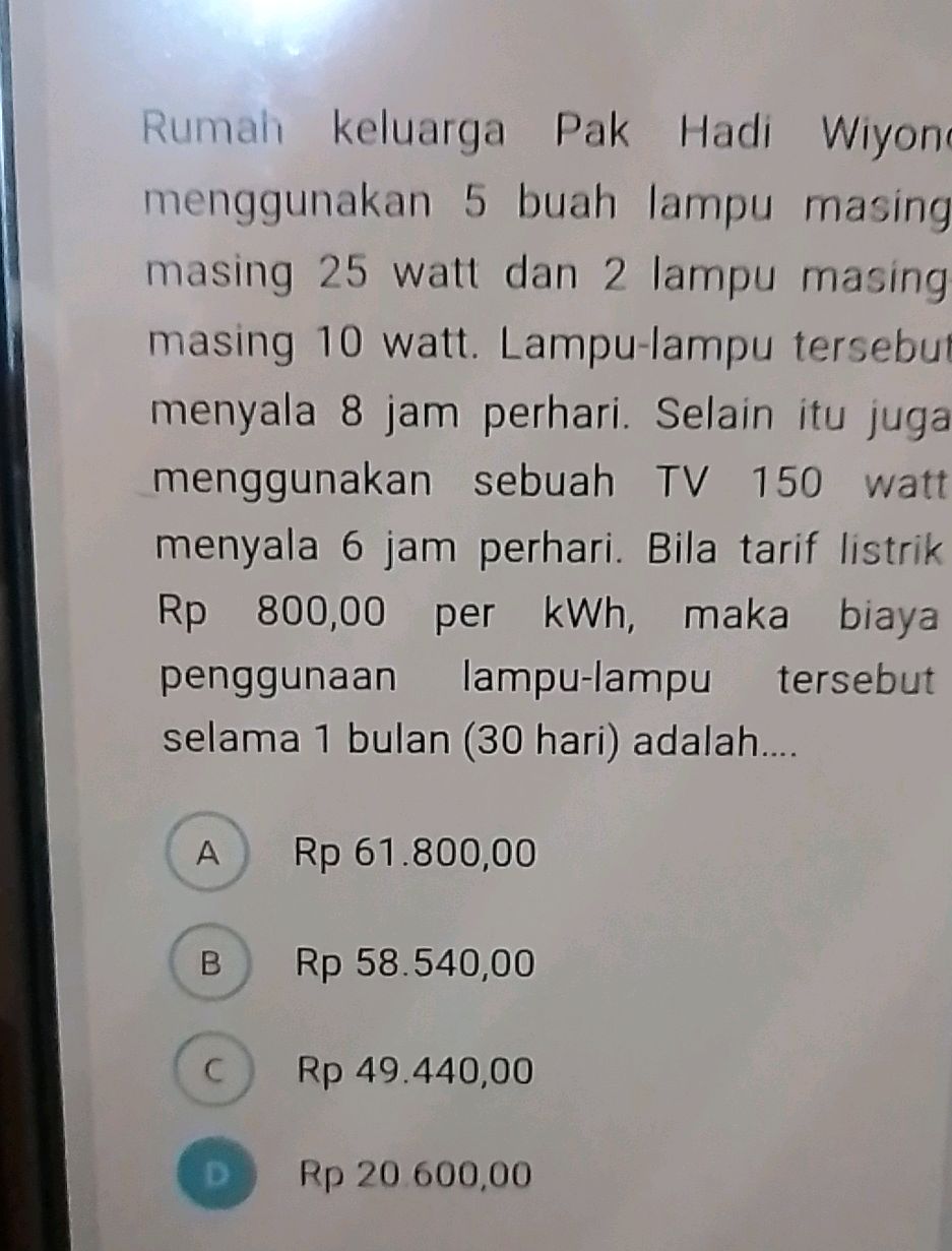 Rumah keluarga Pak Hadi Wiyong menggunakan 5 | StudyX
