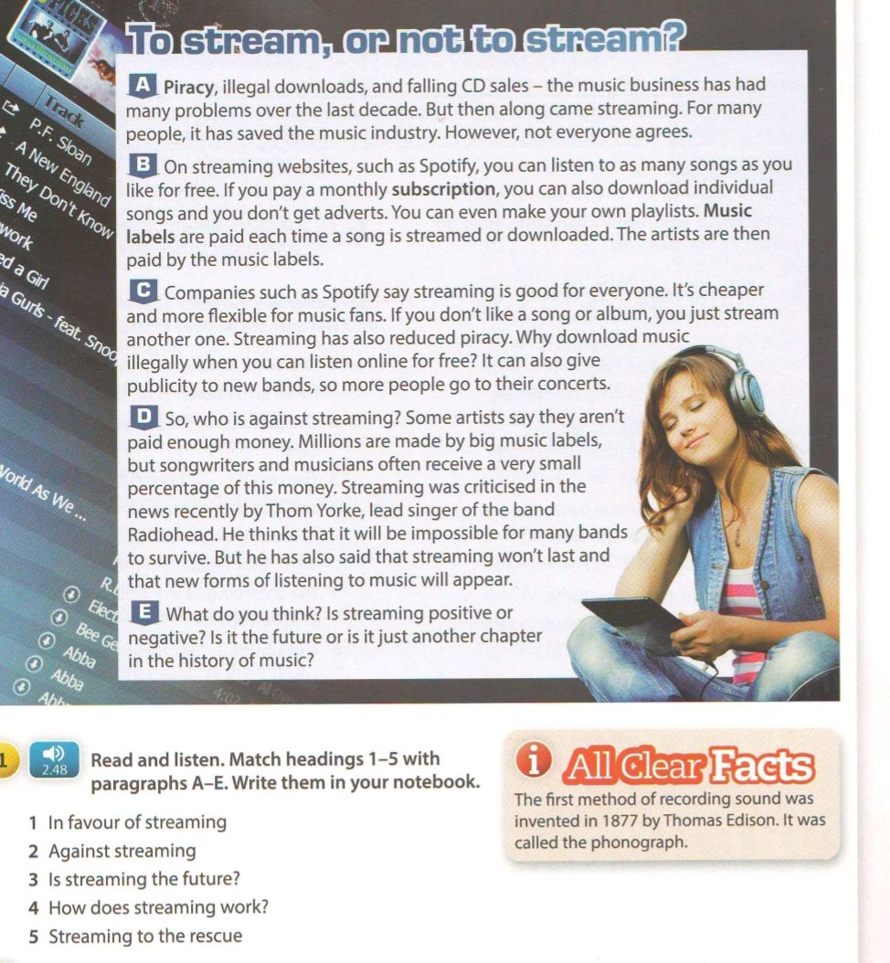 Read and listen. Match headings 1-5 with | StudyX