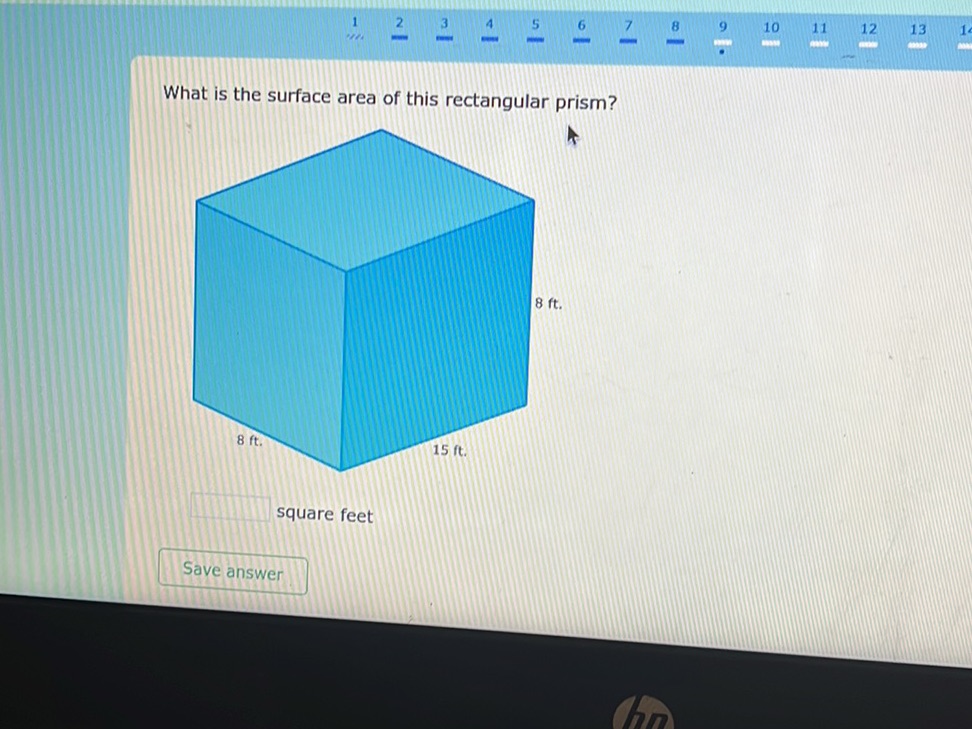 What is the surface area of this rectangular | StudyX