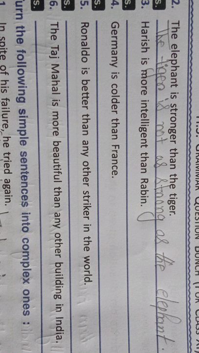 Turn the following simple sentences into | StudyX