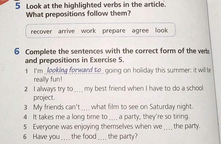 5 Look at the highlighted verbs in the | StudyX