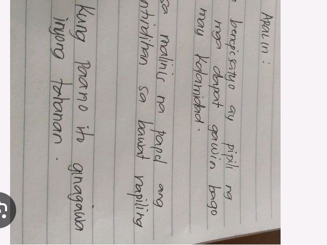 Apalin: - benepicsatyo ay pipili ng mga | StudyX