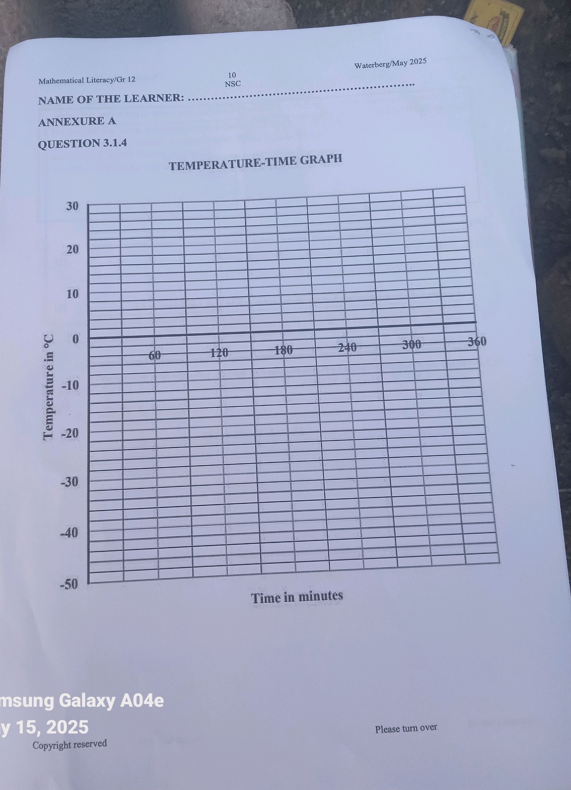 TEMPERATURE-TIME GRAPH (A graph is present | StudyX