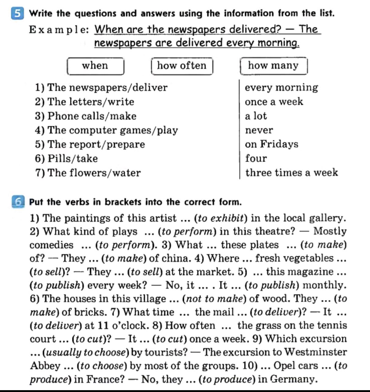 5 Write the questions and answers using the | StudyX