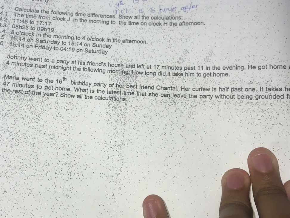 Calculate the following time differences. | StudyX