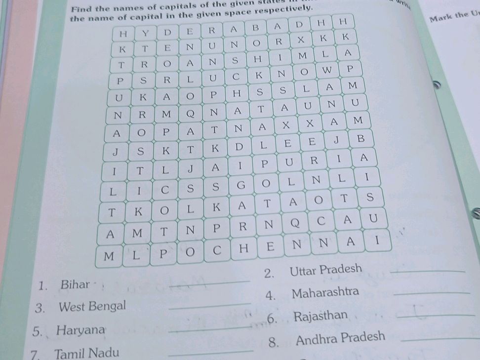 Find the names of capitals of the given | StudyX