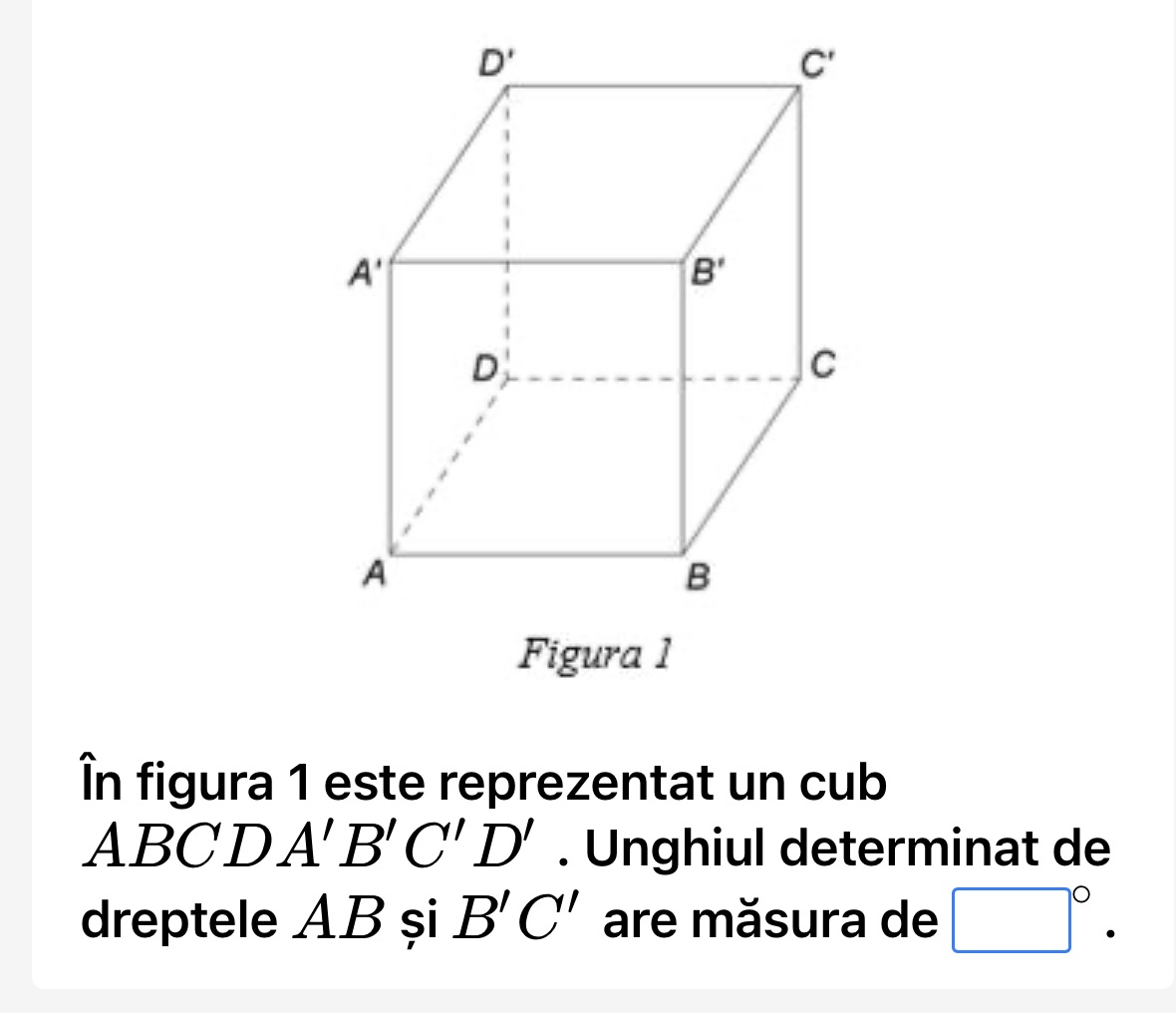 În figura 1 este reprezentat un cub | StudyX