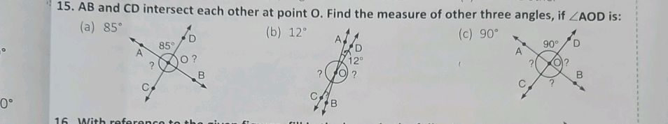 15. AB and CD intersect each other at point | StudyX