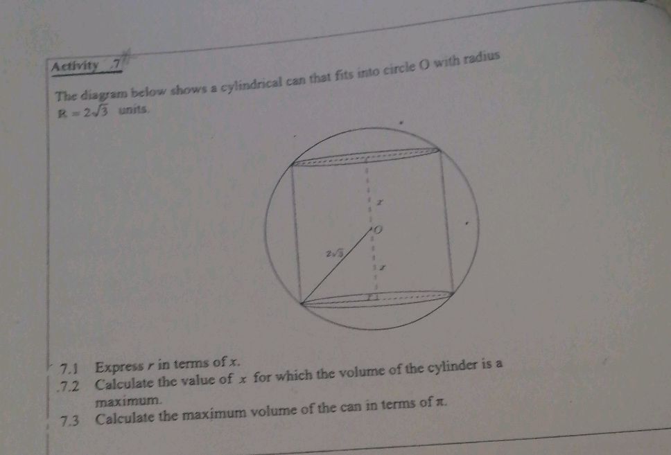 The diagram below shows a cylindrical can | StudyX