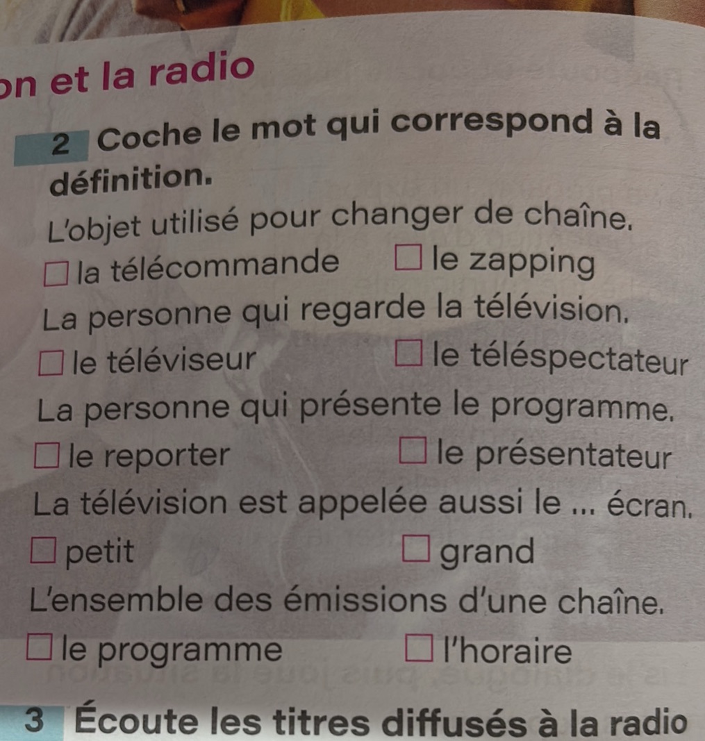 2 Coche le mot qui correspond à la | StudyX