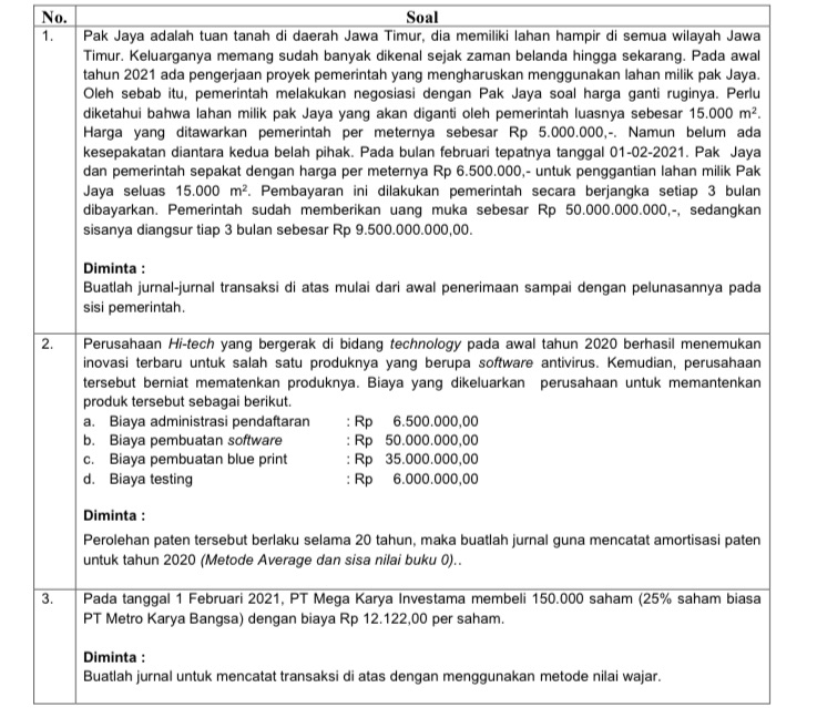 1. Pak Jaya adalah tuan tanah di daerah Jawa | StudyX