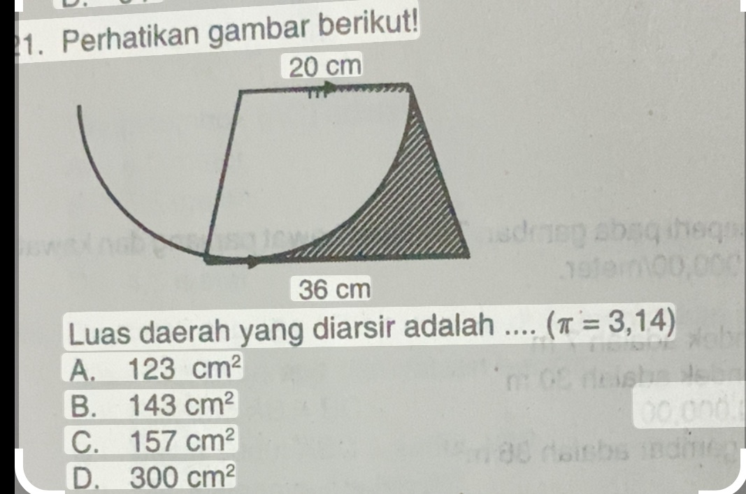 Perhatikan gambar berikut! 20 cm 36 cm | StudyX