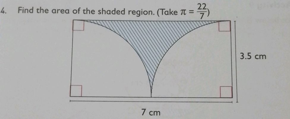 4. Find the area of the shaded region. (Take | StudyX