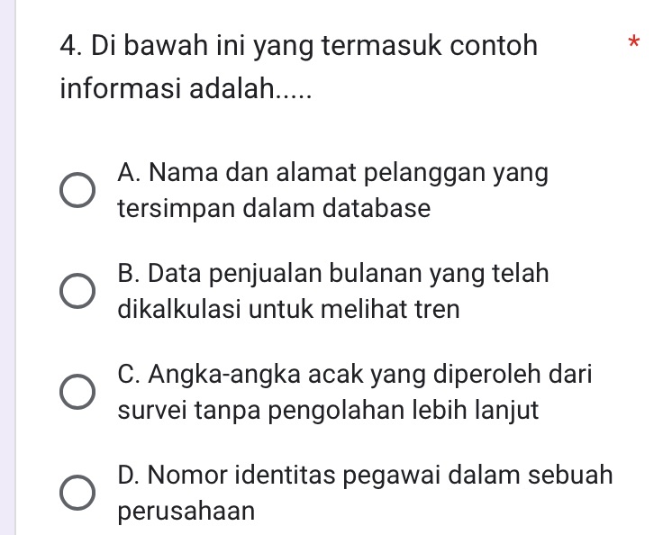 4. Di bawah ini yang termasuk contoh | StudyX