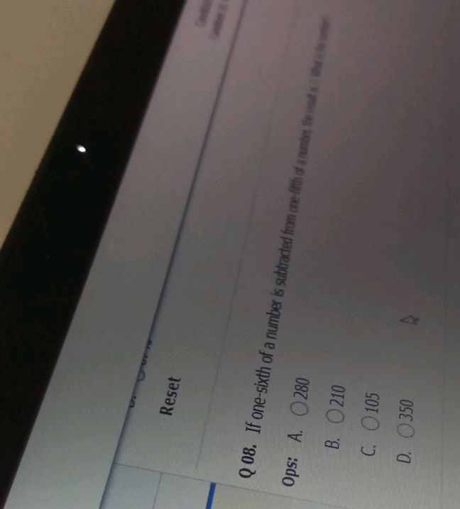 Q 08. If one-sixth of a number is subtracted | StudyX