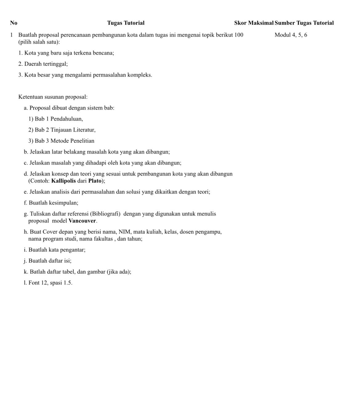 1. Buatlah proposal perencanaan pembangunan | StudyX