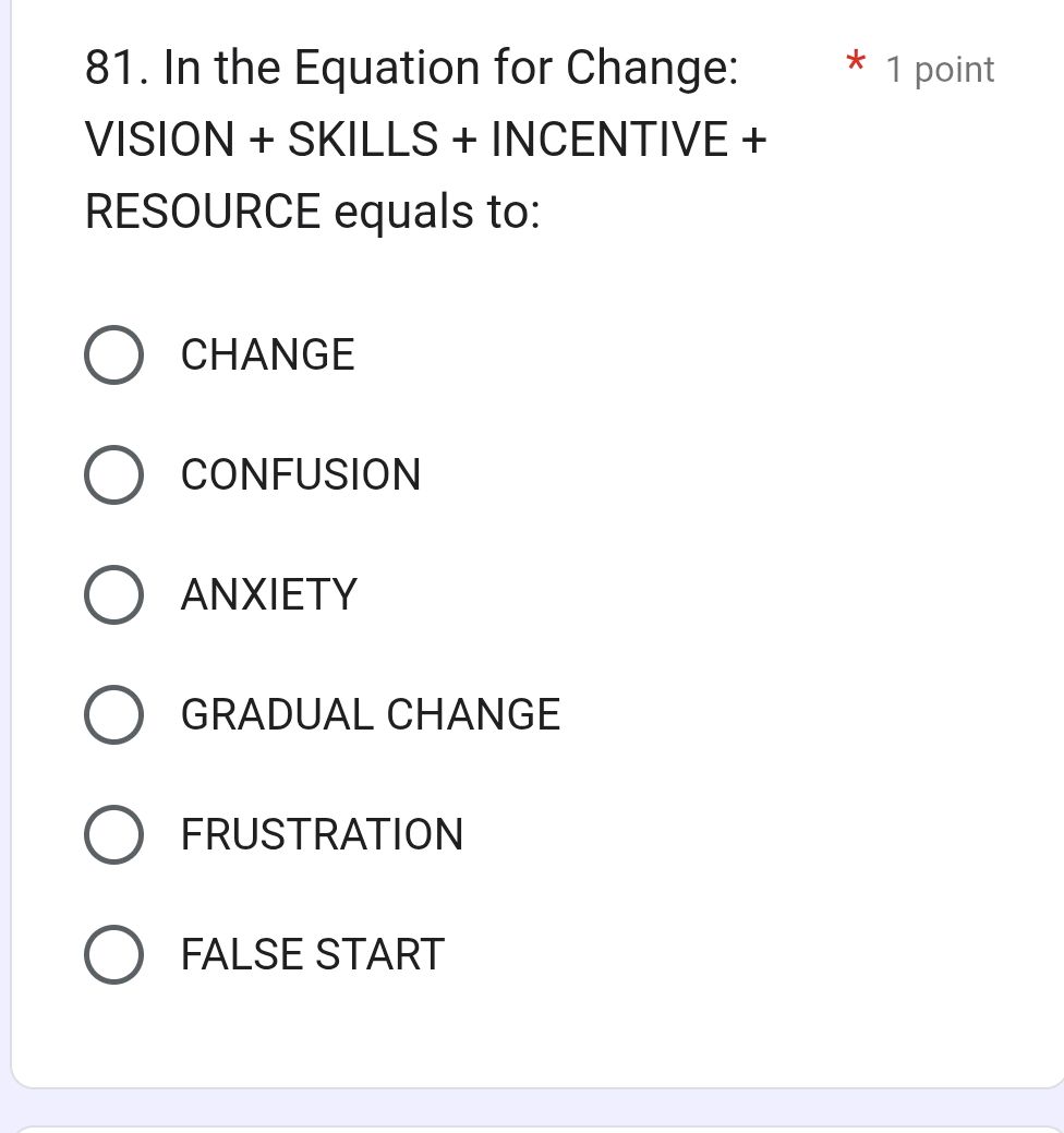 81. In the Equation for Change: VISION + | StudyX