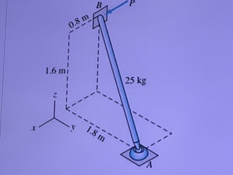 The image shows a 3D diagram of a rod with a | StudyX