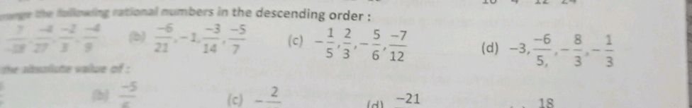 Arrange the following rational numbers in | StudyX