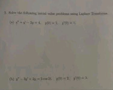5. Solve the following initial value | StudyX