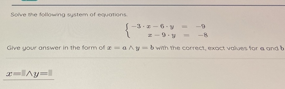Solve the following system of equations. $\ | StudyX