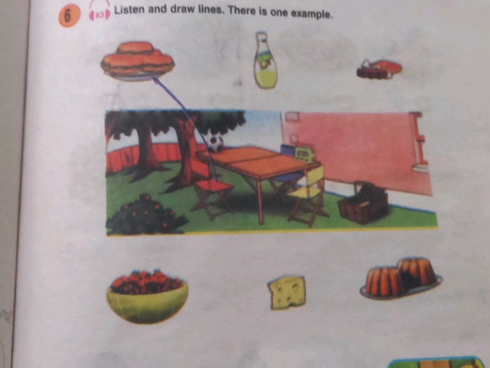 Listen and draw lines. There is one example. | StudyX