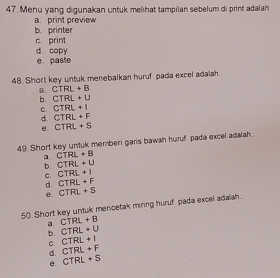 47. Menu yang digunakan untuk melihat | StudyX