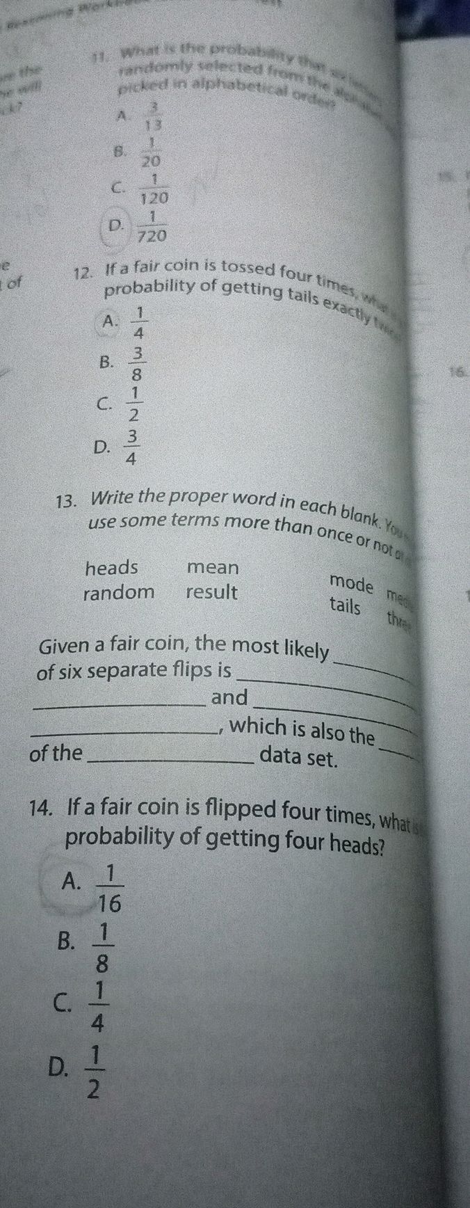 11. What is the probability that a letter | StudyX