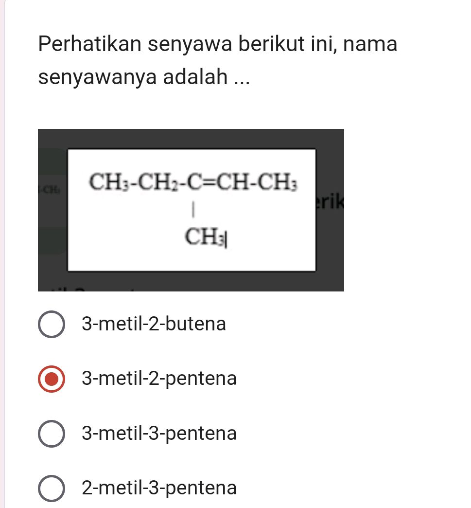 Perhatikan senyawa berikut ini, nama | StudyX