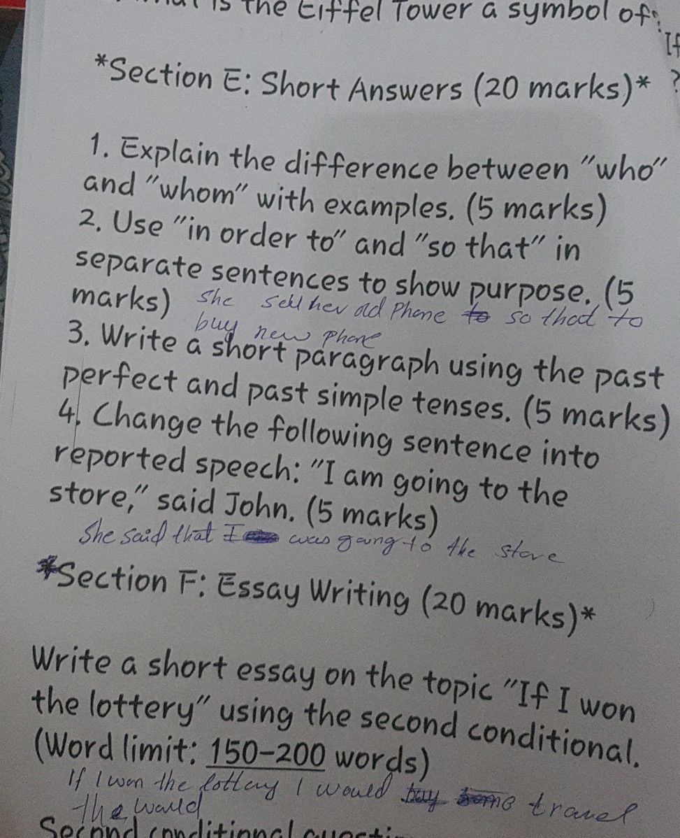 *Section E: Short Answers (20 marks)* 1. | StudyX