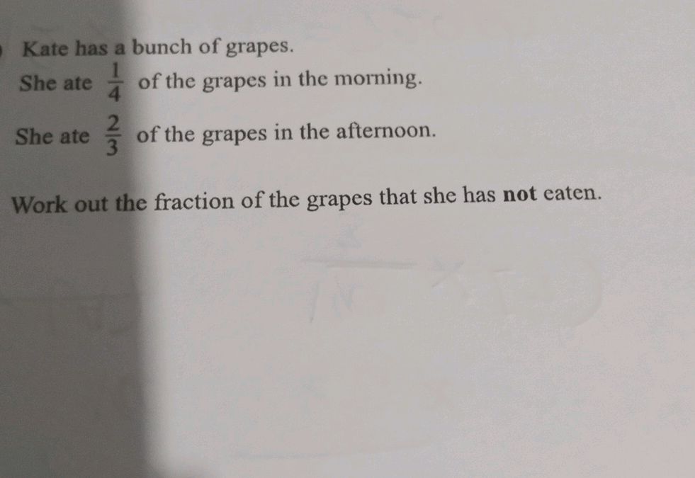 Kate has a bunch of grapes. She ate $ | StudyX