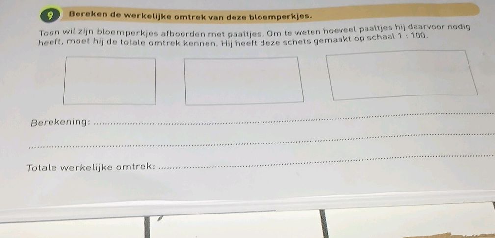 Bereken de werkelijke omtrek van deze | StudyX